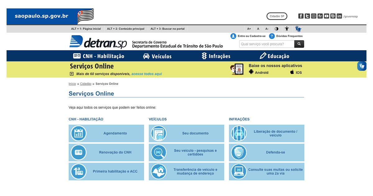 Conheça os serviços que podem ser feitos pelo site do Detran